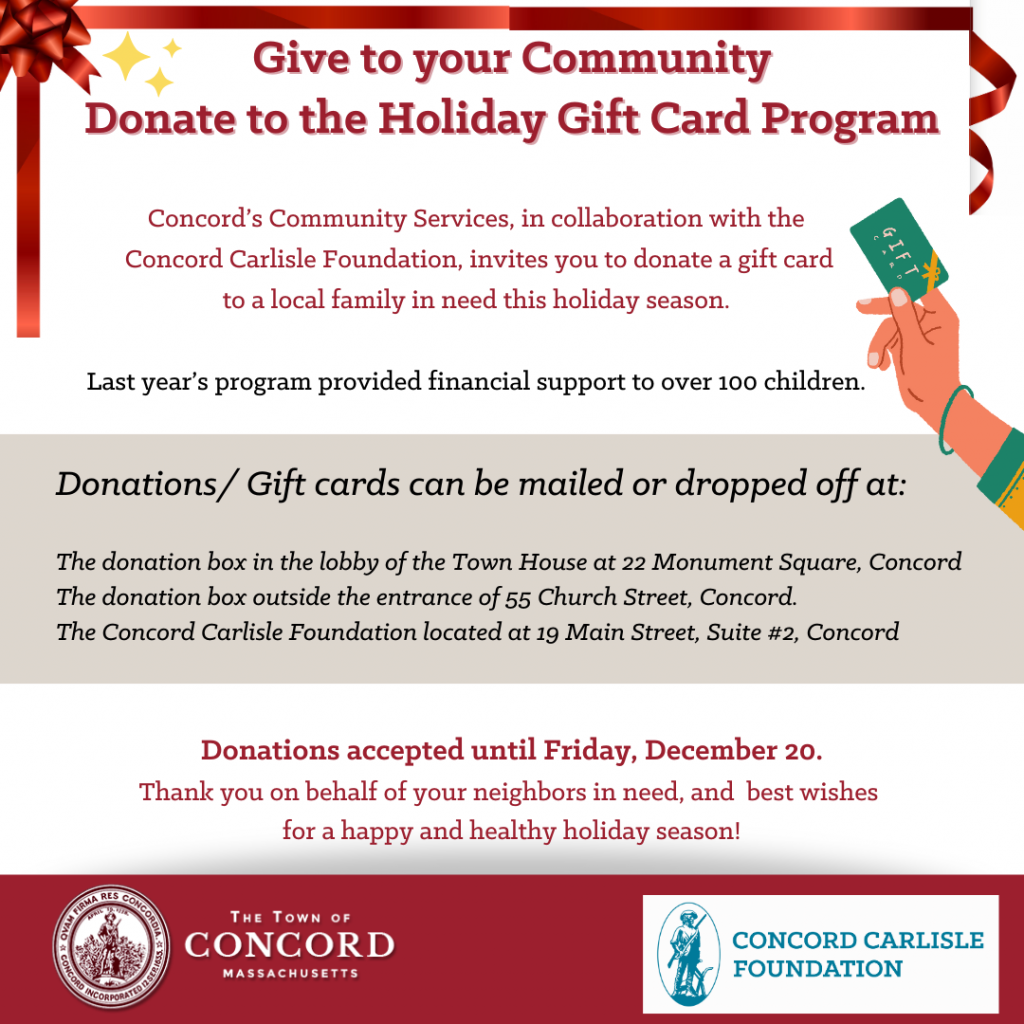 Holiday Gift Card Program – Concord Carlisle Foundation
